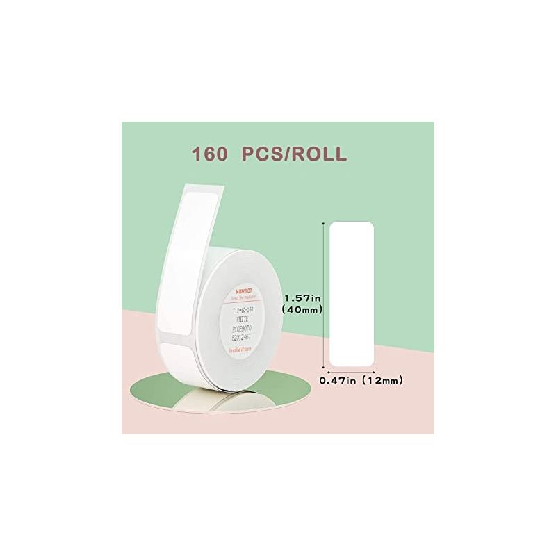 NIIMBOT Etiketten Aufkleber D-Serie 12 x 40 mm / 160 Stück / Weiß